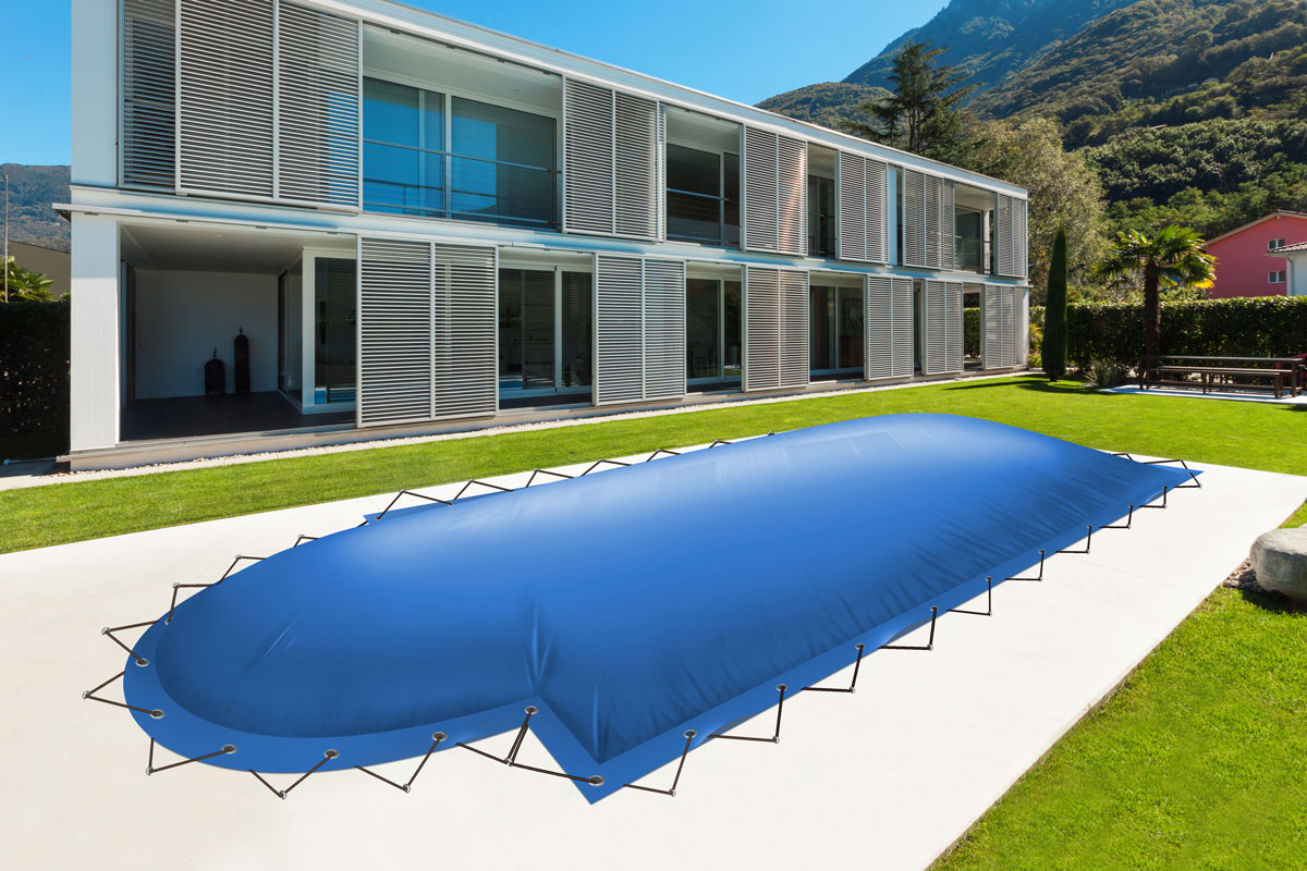Couverture de piscine gonflable rectangulaire AirDeluxe (+ escalier ...
